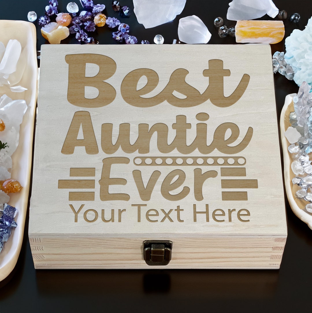 Personalized Wooden Keepsake Box – Engraved Auntie Gift - Etsy