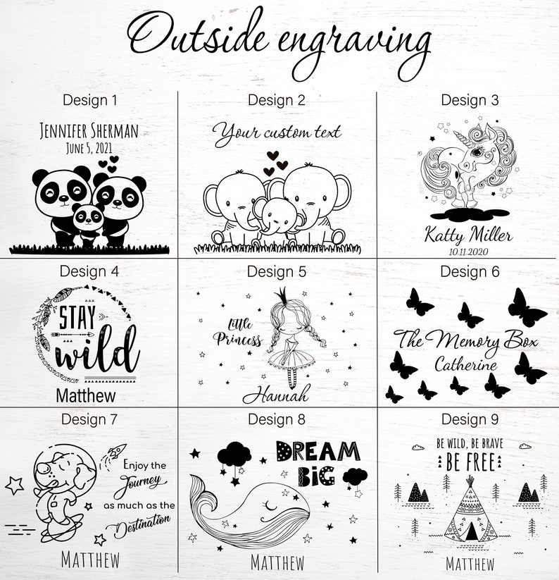 Personalized Kids Memory Box, Engraved Wooden Keepsake - Etsy Canada