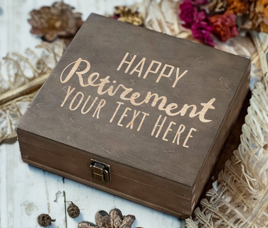 Happy Retirement Custom Engraved Wooden Keepsake Box - Celebrate a New ...