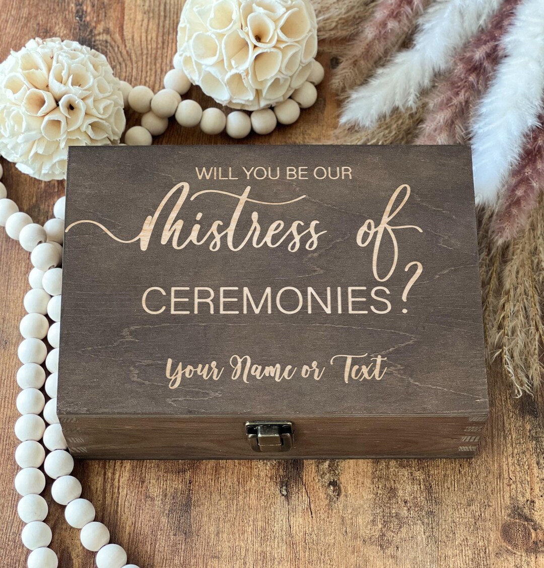Personalized Wooden Keepsake Box, Mistress of Ceremonies Gift, Engraved ...