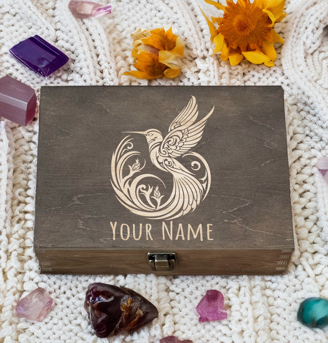 Phoenix Rebirth Engraved Wooden Box – Your Name on a Symbol of Renewal ...