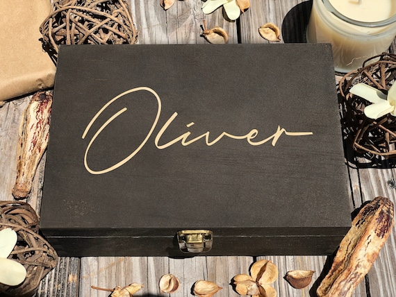 Personalized Box Men's Wooden Box Custom Name Box - Etsy