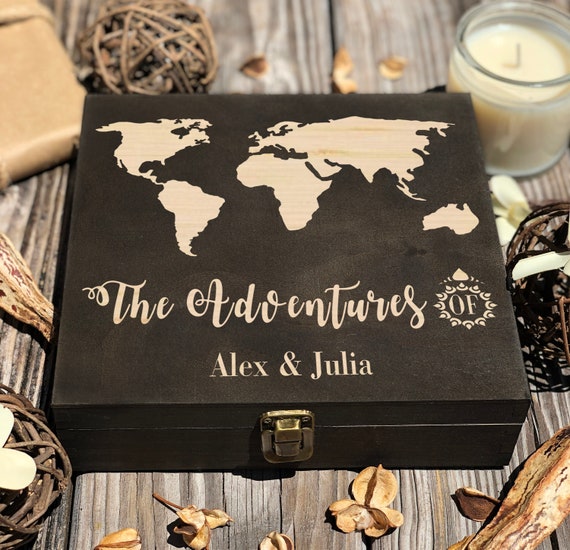 Keepsake Box Adventure World Map Box Travel Decorative - Etsy