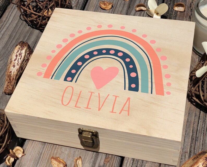 Personalised Box Rainbow Box Memory Box Wooden Box - Etsy