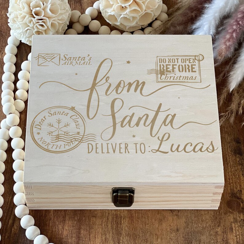 Engraved Wooden Christmas Box From Santa: Personalized Keepsake - Etsy