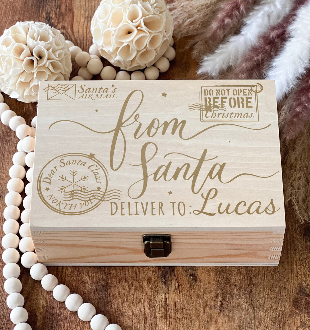 Engraved Wooden Christmas Box From Santa: Personalized Keepsake - Etsy