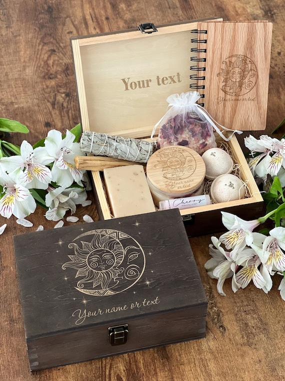 Sun and Moon Box Wooden Box Personalized Crescent Moon Box - Etsy