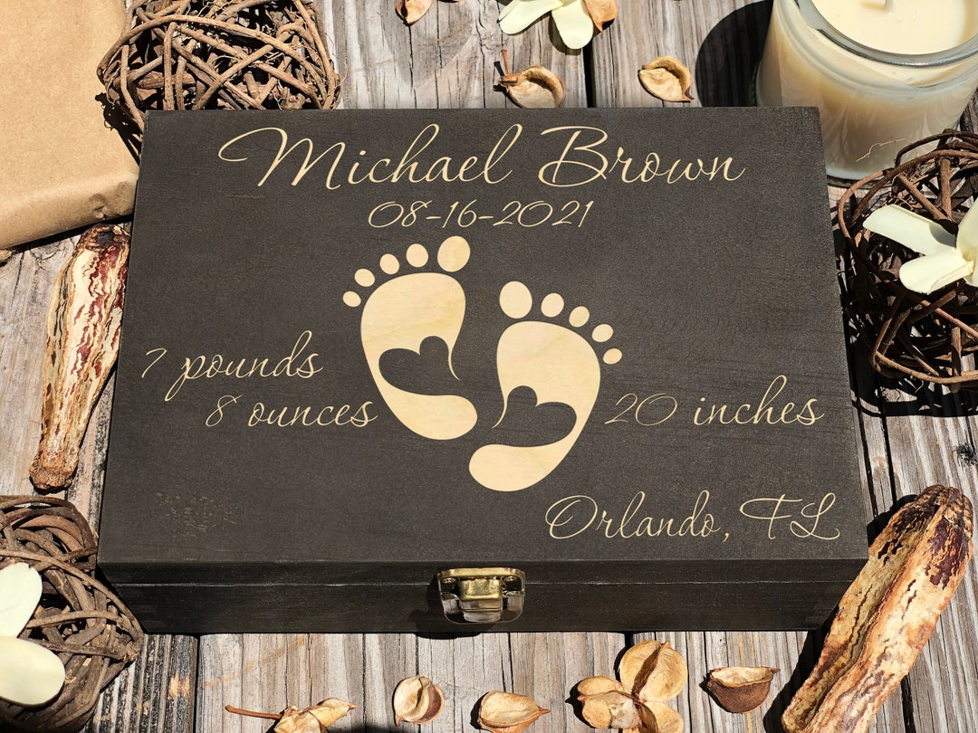 Personalized Baby Memory Box: Engraved Wooden Keepsake - Etsy