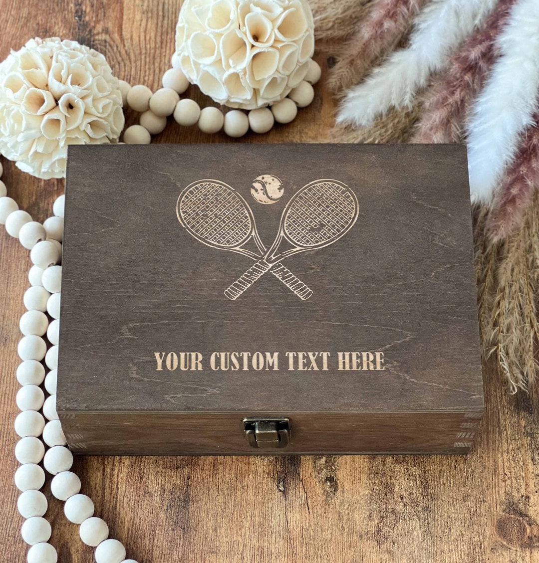 Tennis Themed Gift Box, Wooden Box, Memorial Box, Keepsake Box, Custom ...
