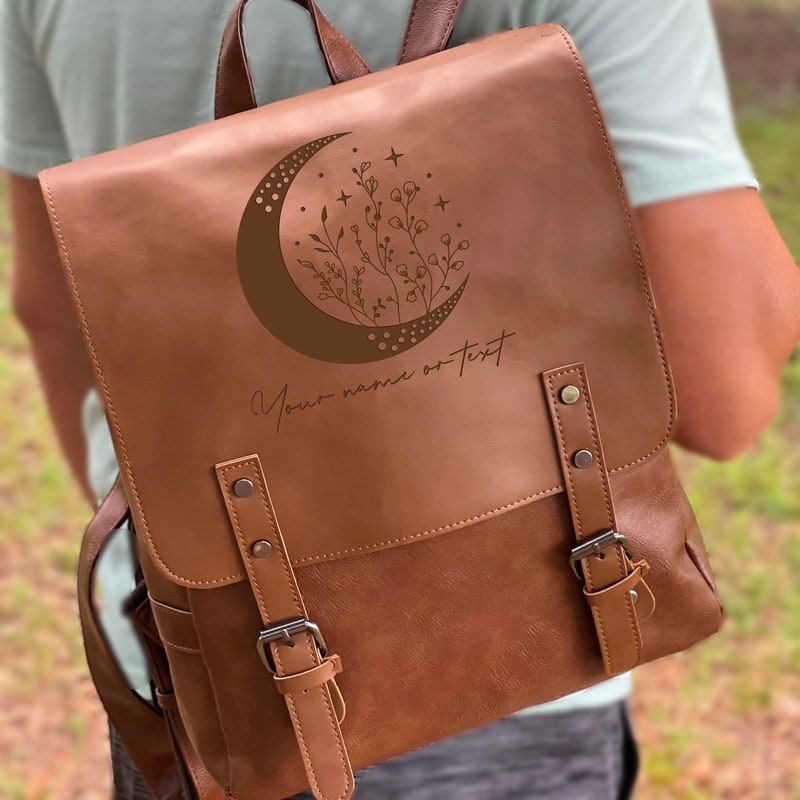Boho Leather Backpack - Etsy