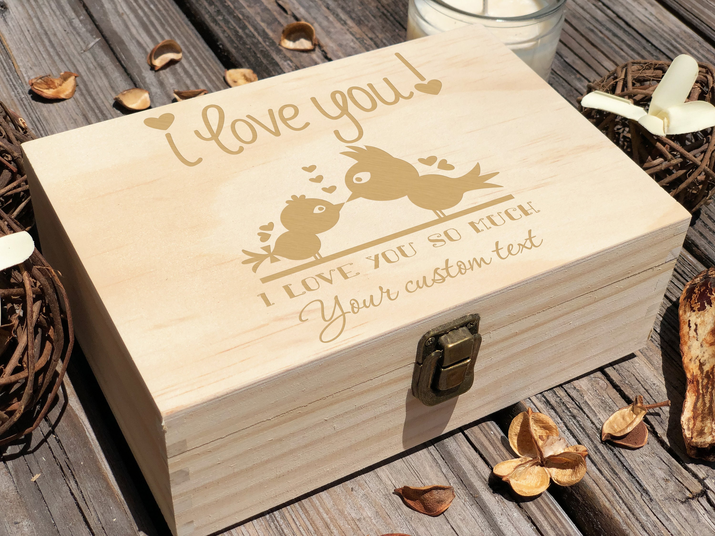 Personalized Box Wooden Box I Love You Box Valentine's - Etsy UK