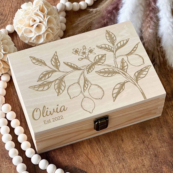 Customized Lemon Recipe Box - Etsy