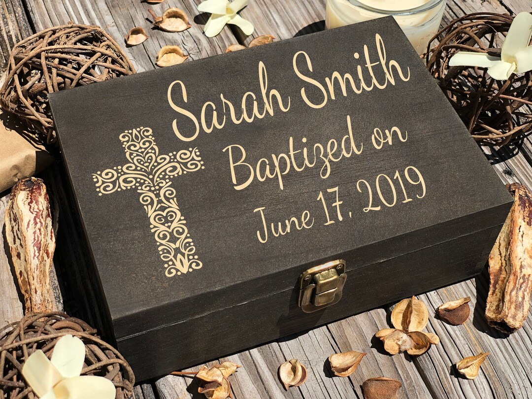 Baptism Gift, Personalized Wooden Keepsake Box, Baptism Memory Box ...