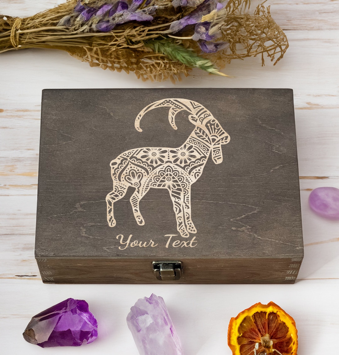 Personalized Goat Engraved Wooden Keepsake Box: Artisan Crafted - Etsy