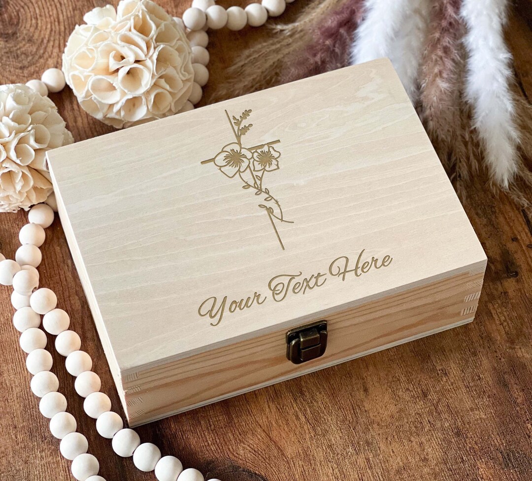 Personalized Wooden Keepsake Box: Religious Gift, Memorial Box - Etsy