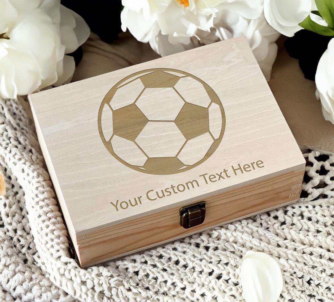 Engraved Soccer Ball Wooden Keepsake Box – Personalized Gift - Etsy