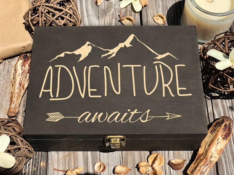 Adventure Awaits Box Personalized Wooden Box Custom Box - Etsy