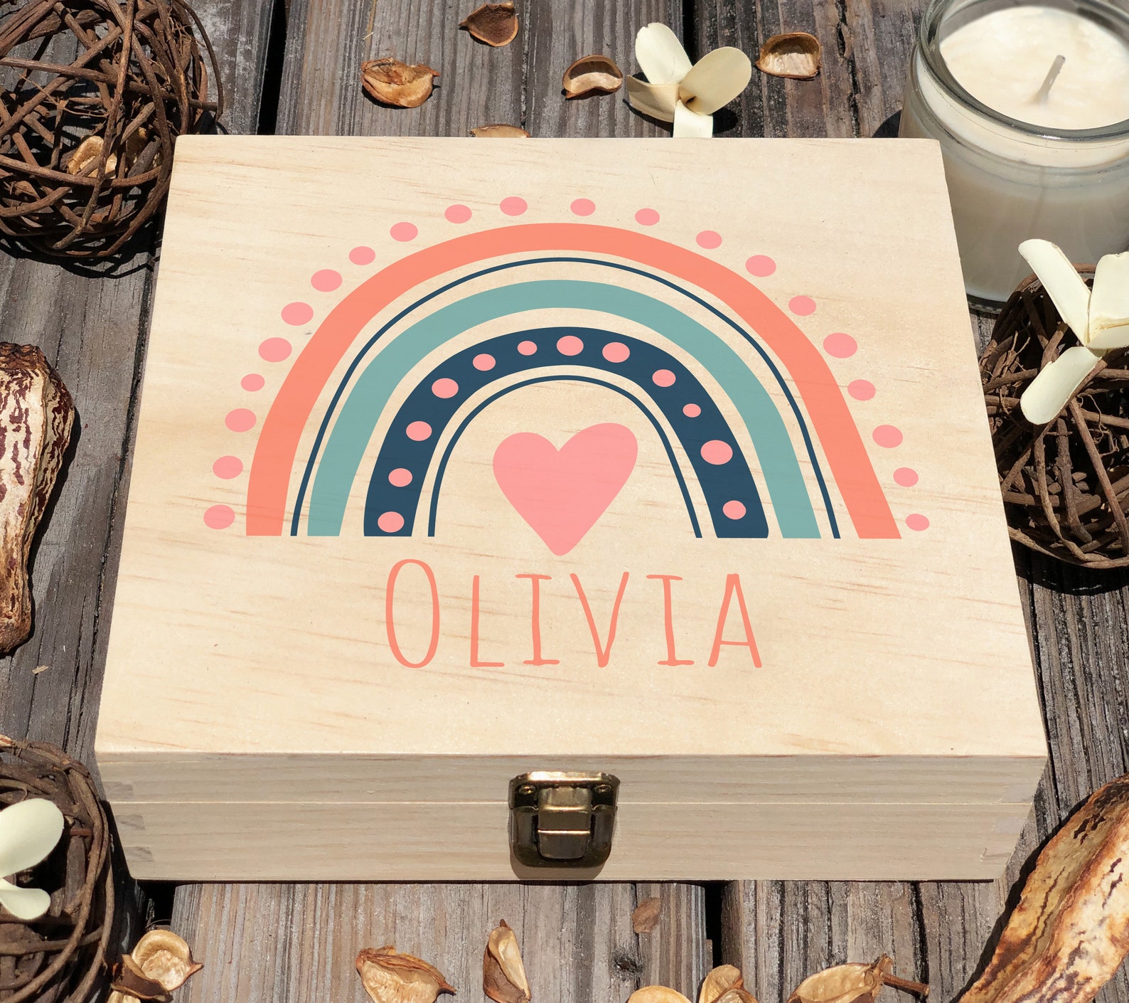 Personalised Box Rainbow Box Memory Box Wooden Box - Etsy
