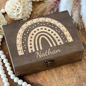 Personalised Box, Rainbow Box, Memory Box, Wooden Box, Keepsake Box ...