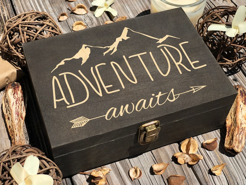Adventure Awaits Box Personalized Wooden Box Custom Box - Etsy
