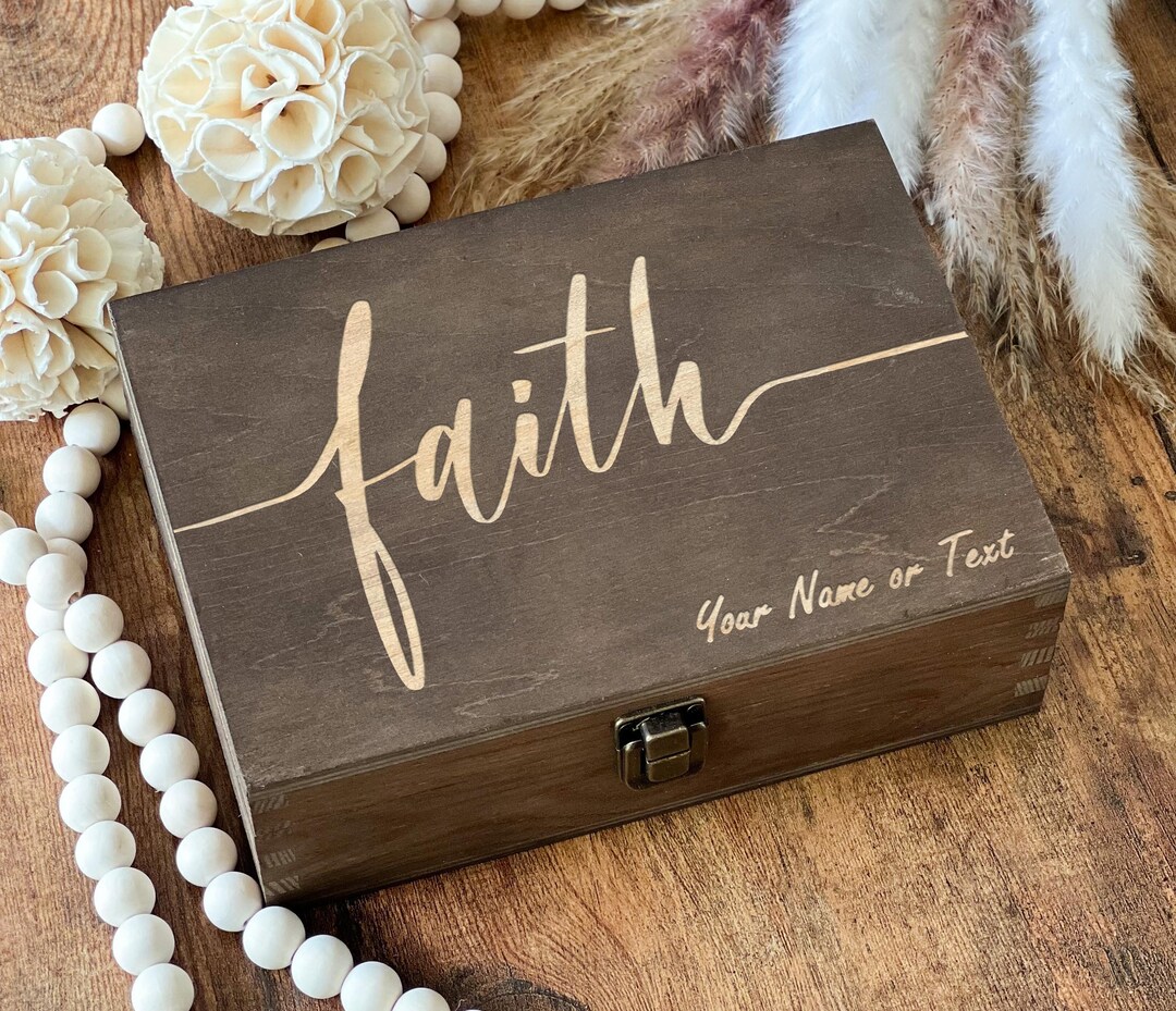 Faith, Personalized Box, Custom Name Box, Memory Box, Keepsake Box ...