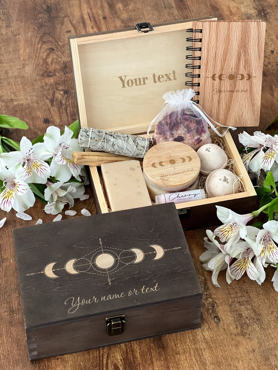 Crescent Moon Box, Wooden Box Personalized, Moon Phase Box, Half Moon ...