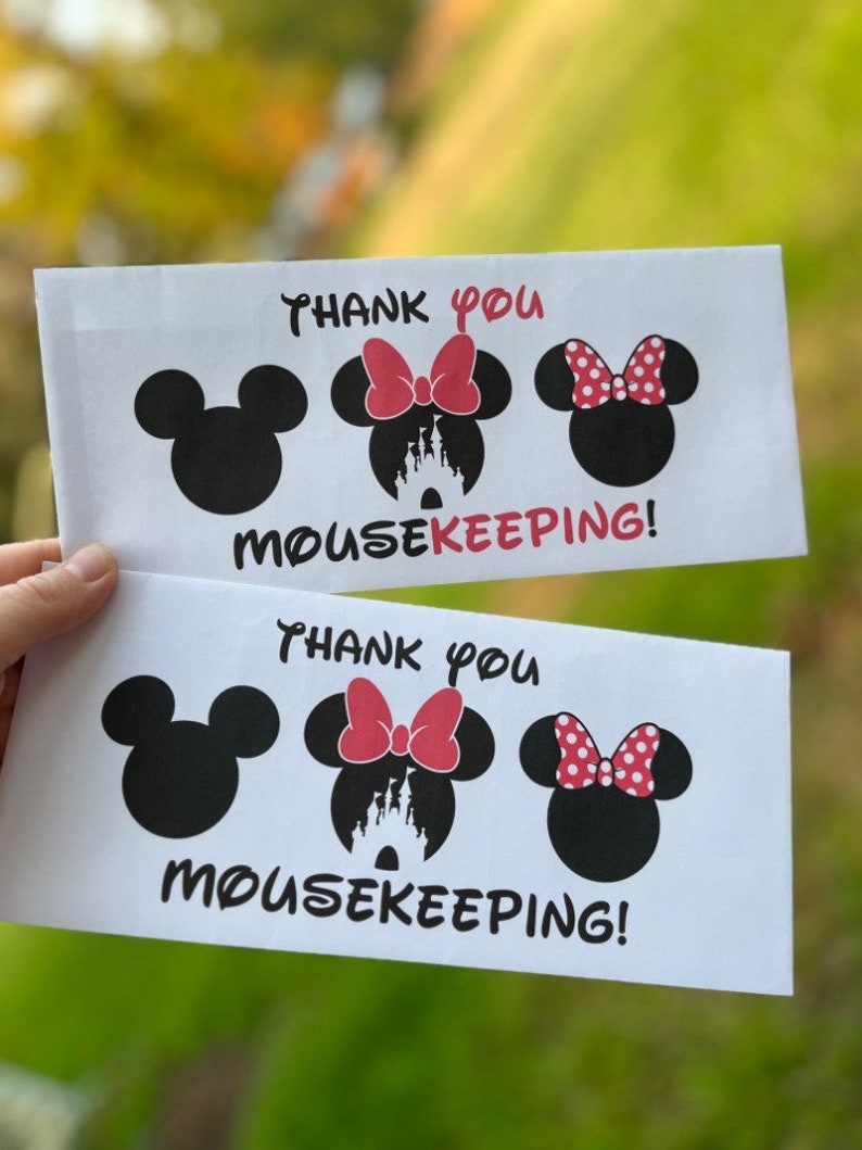 Disney Tip Envelopes Mousekeeping Tip Disney Trip Gratuity Custom ...