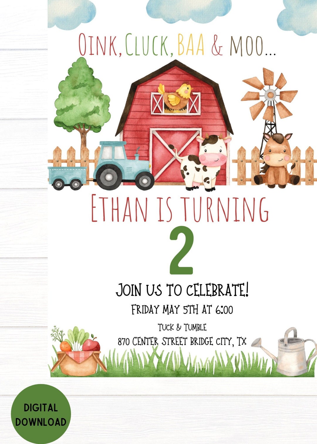 Farm Birthday Invitation - Etsy