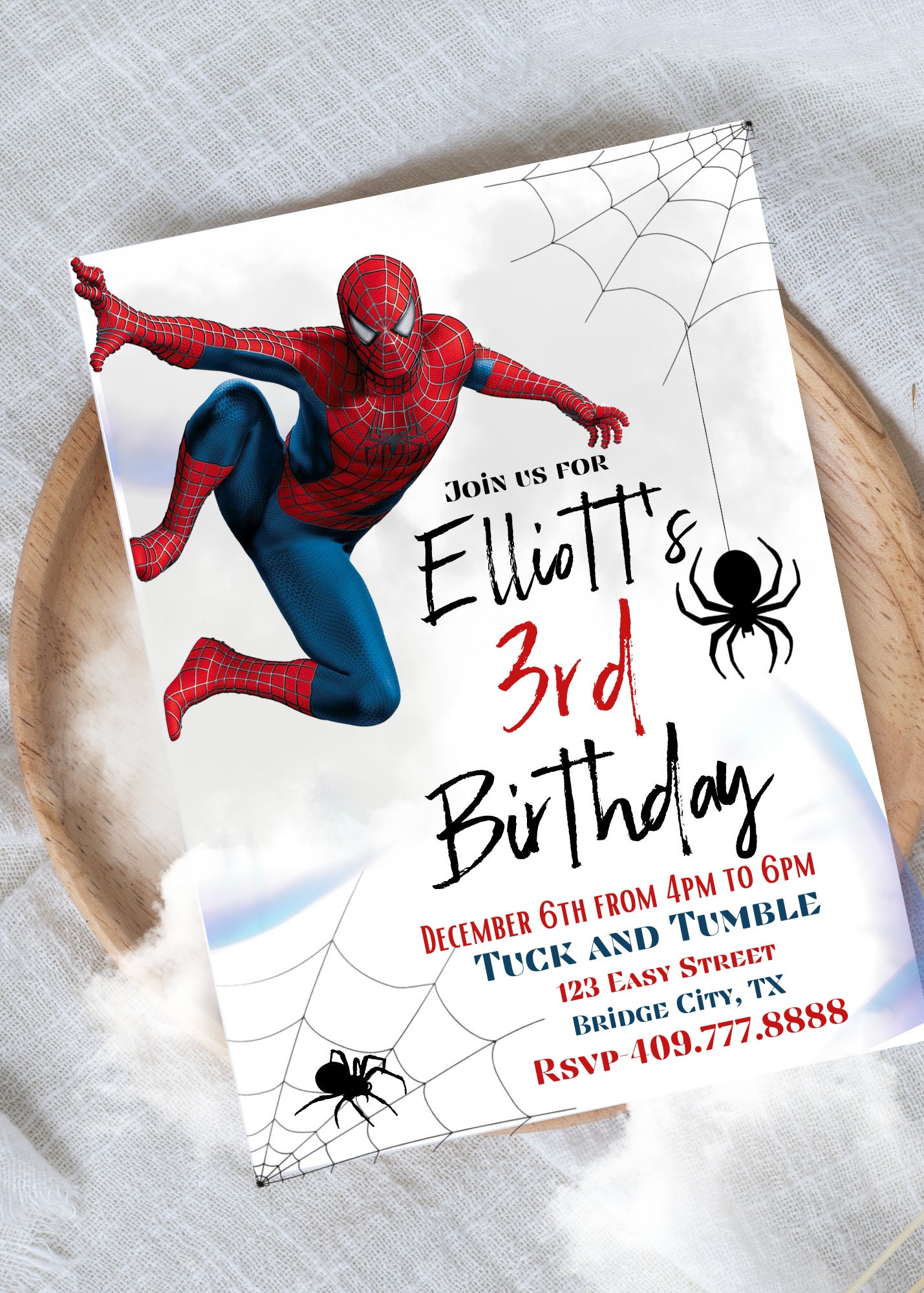 Spider Man Birthday Invite Spider Man Invitation Spiderman Birthday - Etsy