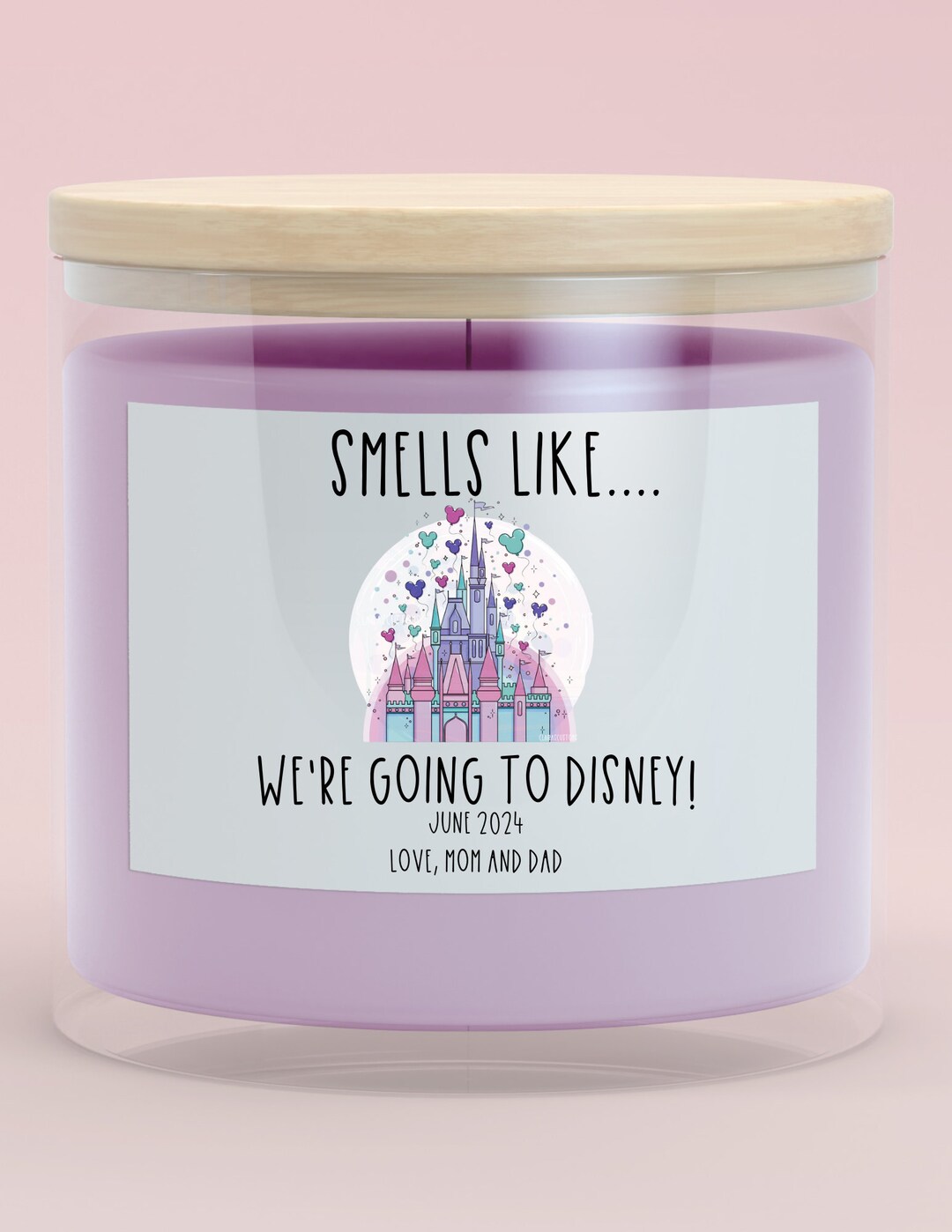 Disney Candle Label Disney Announcement Gift Custom Disney Label - Etsy