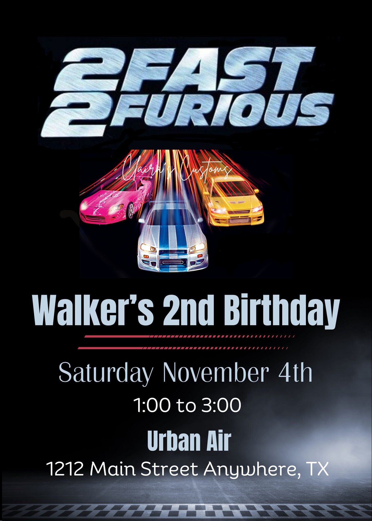 2 Fast 2 Furious Digital Birthday Invitation - Etsy