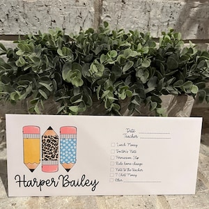 Personalized Printed School Envelopes Back to School Envelopes Kids ...