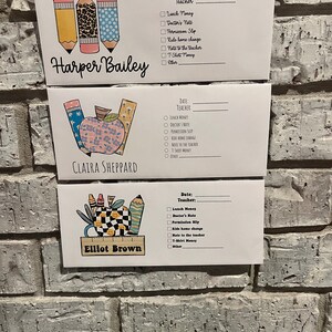 Personalized Printed School Envelopes Back to School Envelopes Kids ...