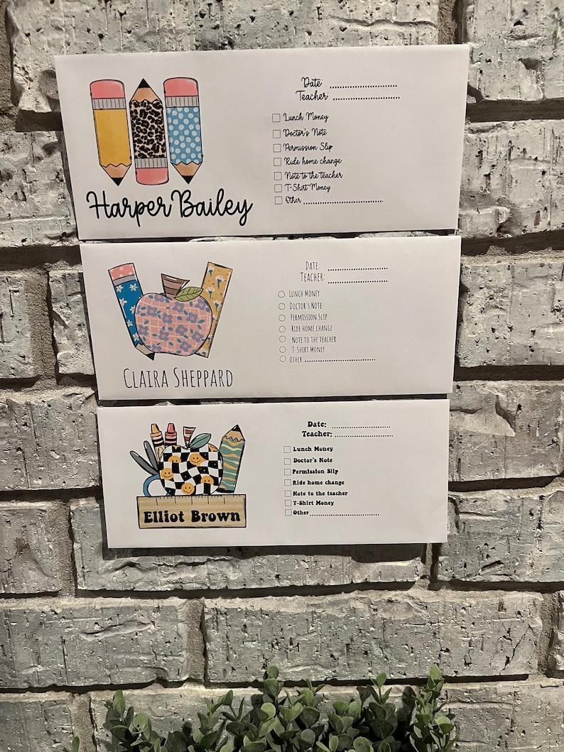 Personalized Printed School Envelopes Back to School - Etsy