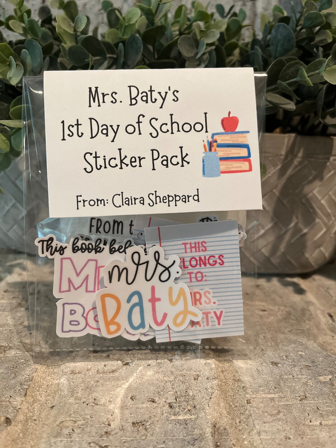 Teacher Sticker Pack First Day of School Gift Personalized Stickers - Etsy