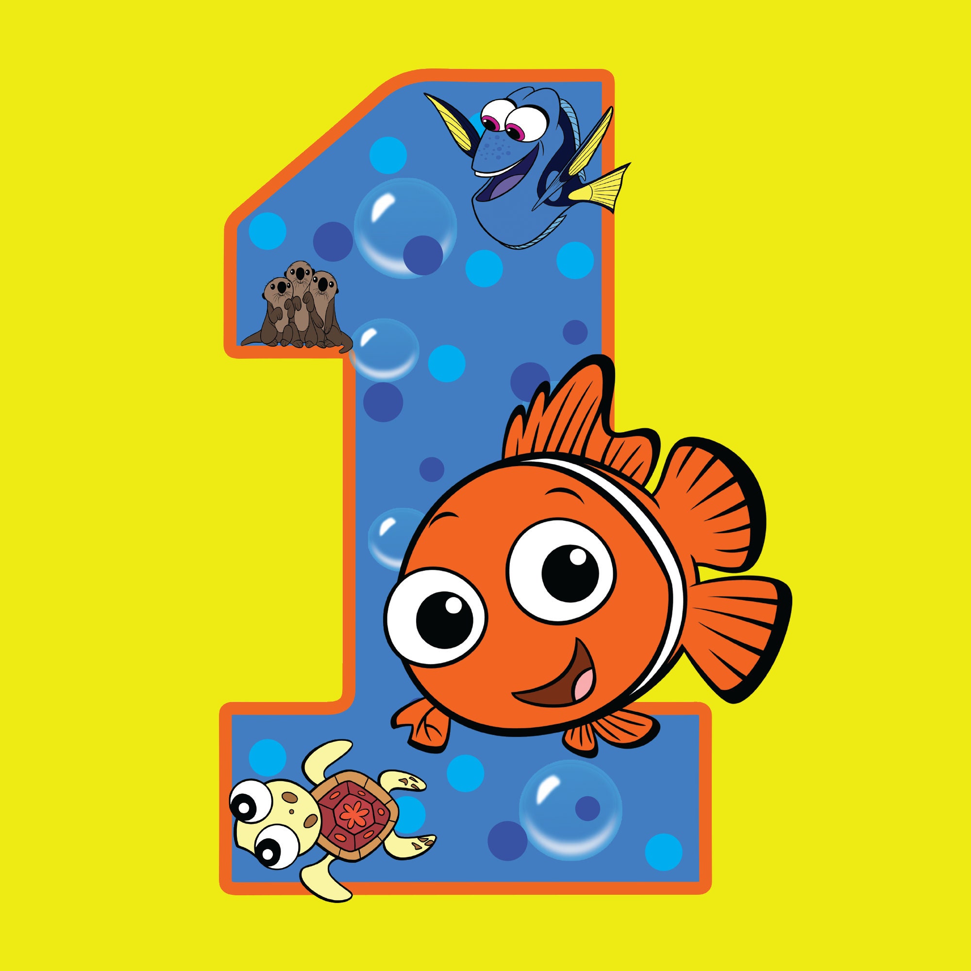 Finding Nemo Number One Birthday 1st Birthday SVG | Etsy