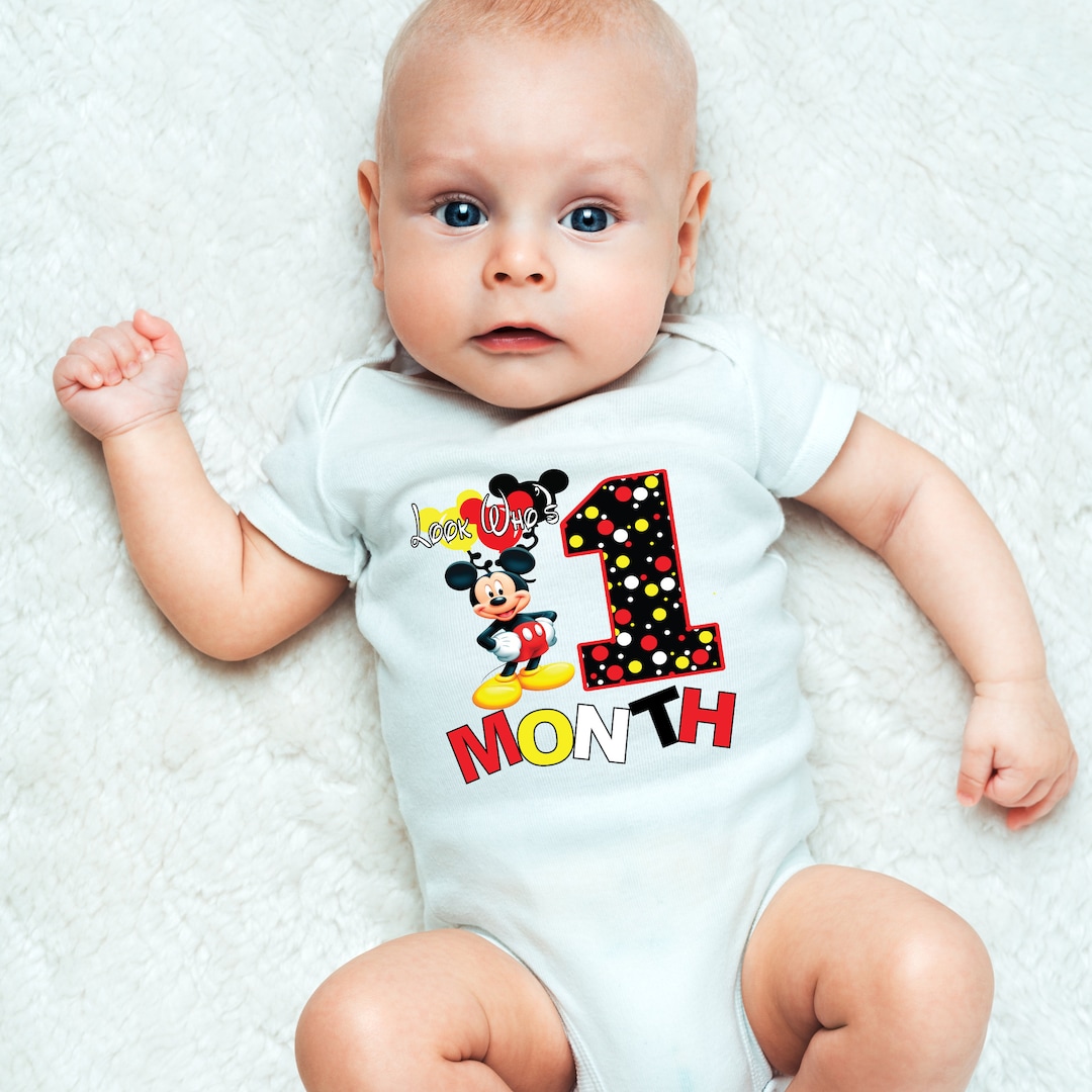 Look Who's 1-11 Months Classic Mouse Red Yellow Black - Etsy