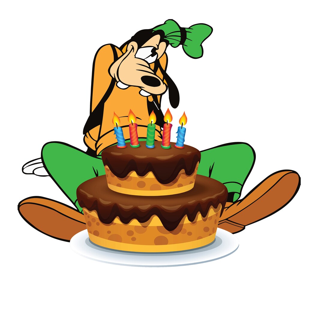 Goofy Birthday Chocolate Birthday Cake PNG for Birthday Party - Etsy