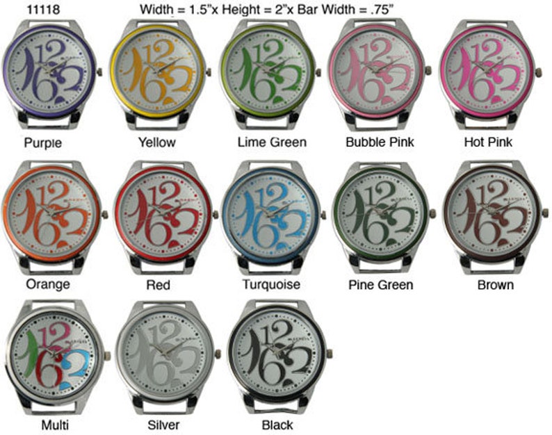 NIMI 5 Piece Circular Stainless Steel Watch Faces With Solid Bars - Etsy