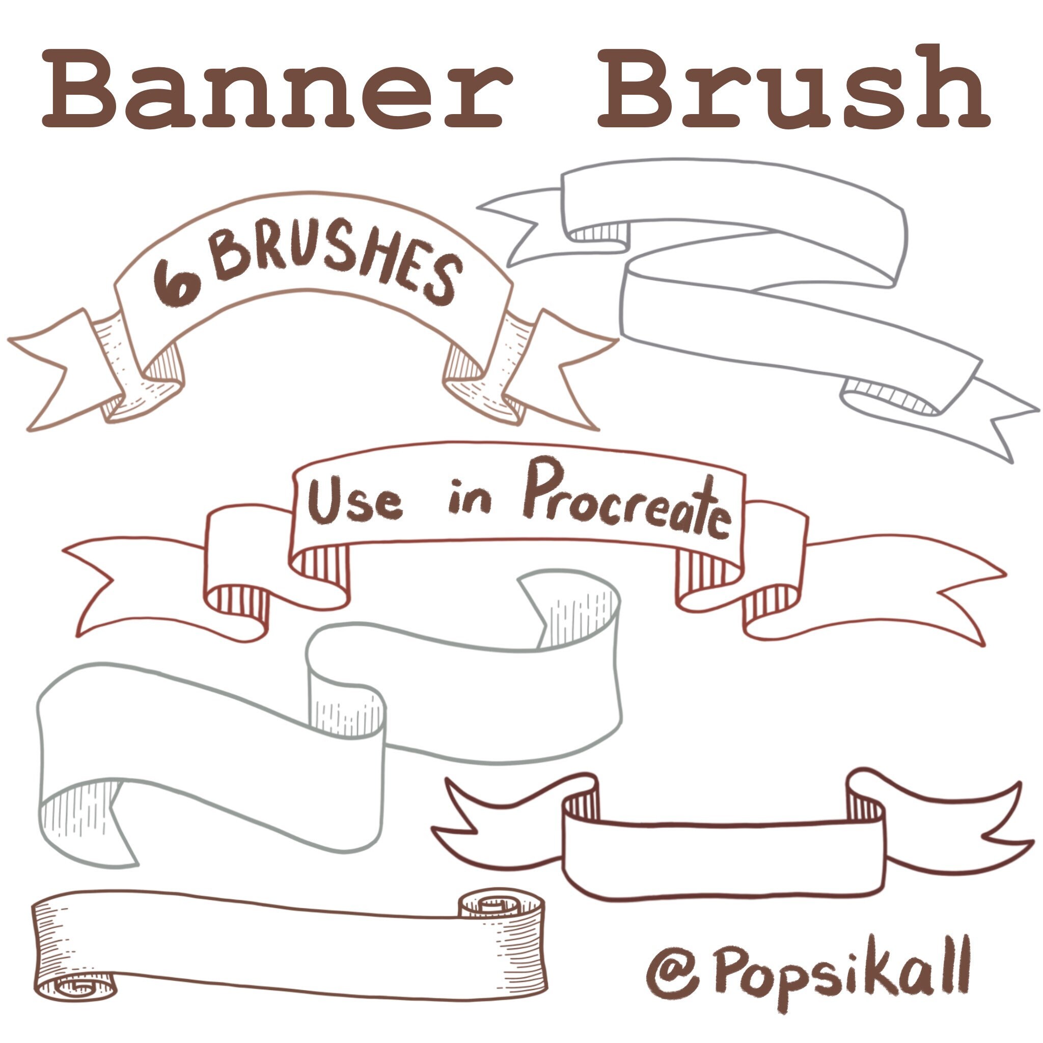 Procreate Banner Brush Pack Logo Stamp Bundle Lettering Brush - Etsy