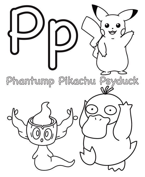Unofficial Printable Pokemon Alphabet Coloring Pages - Etsy