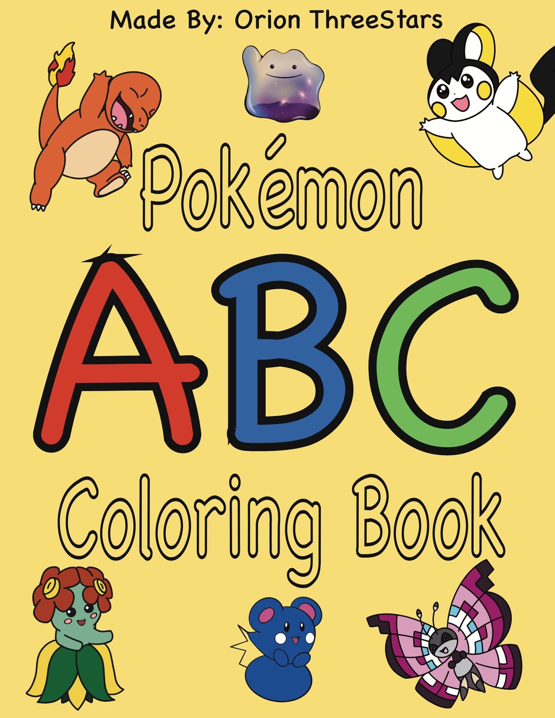Unofficial Printable Pokemon Alphabet Coloring Pages - Etsy