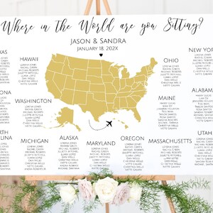 USA Map Seating Chart Template, Where in the World Are You Sitting ...