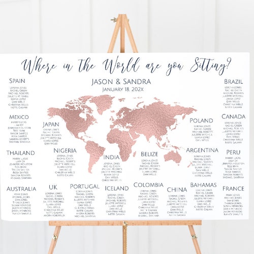 DIY Seating Chart Template Where in the World Are You - Etsy