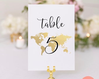 Travel Wedding Table Numbers | Etsy