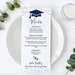 Graduation Party Menu Template With a Silver Border, Editable ...