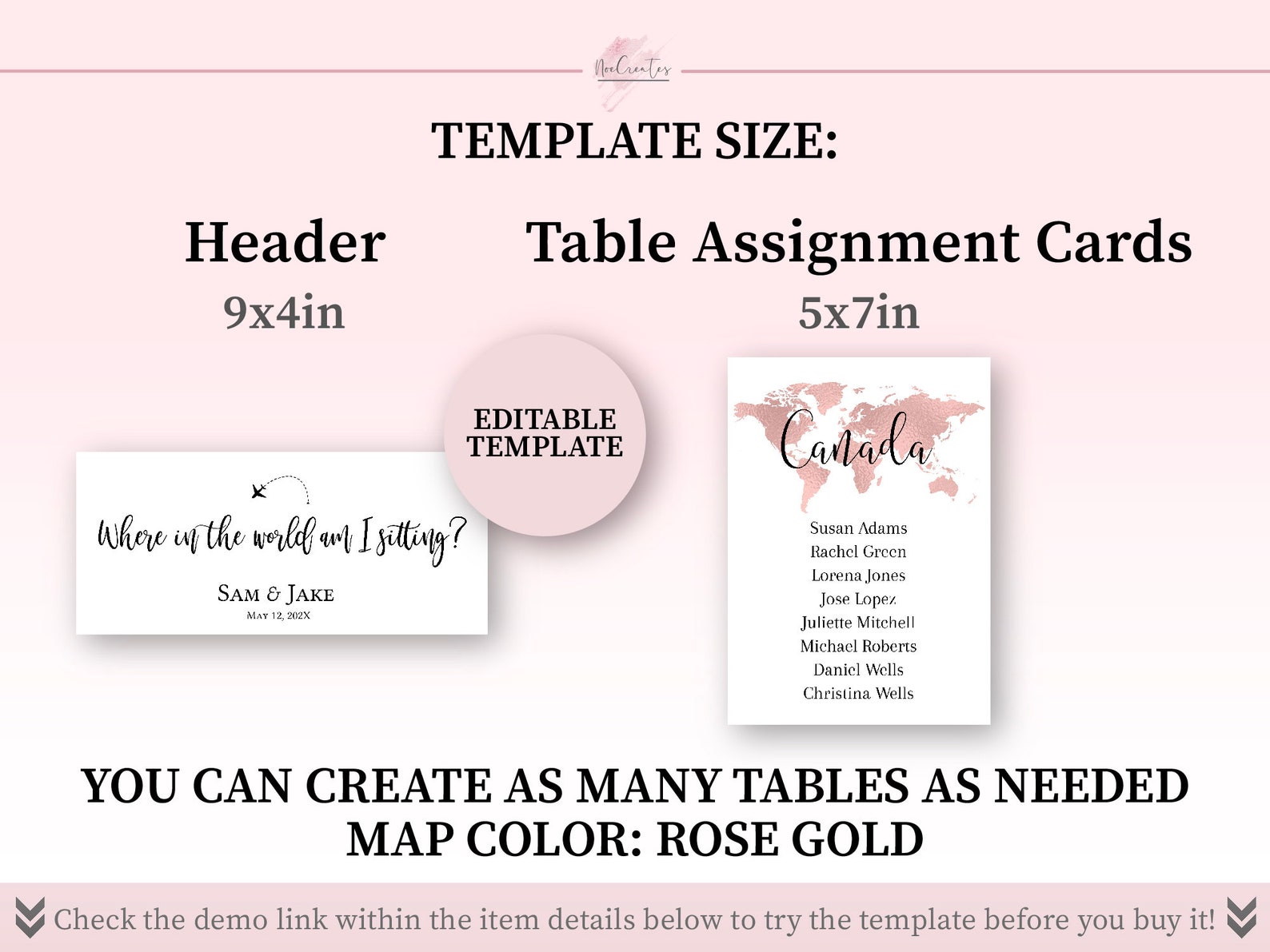 Rose Gold Map Hanging Wedding Seating Chart Template Seating - Etsy