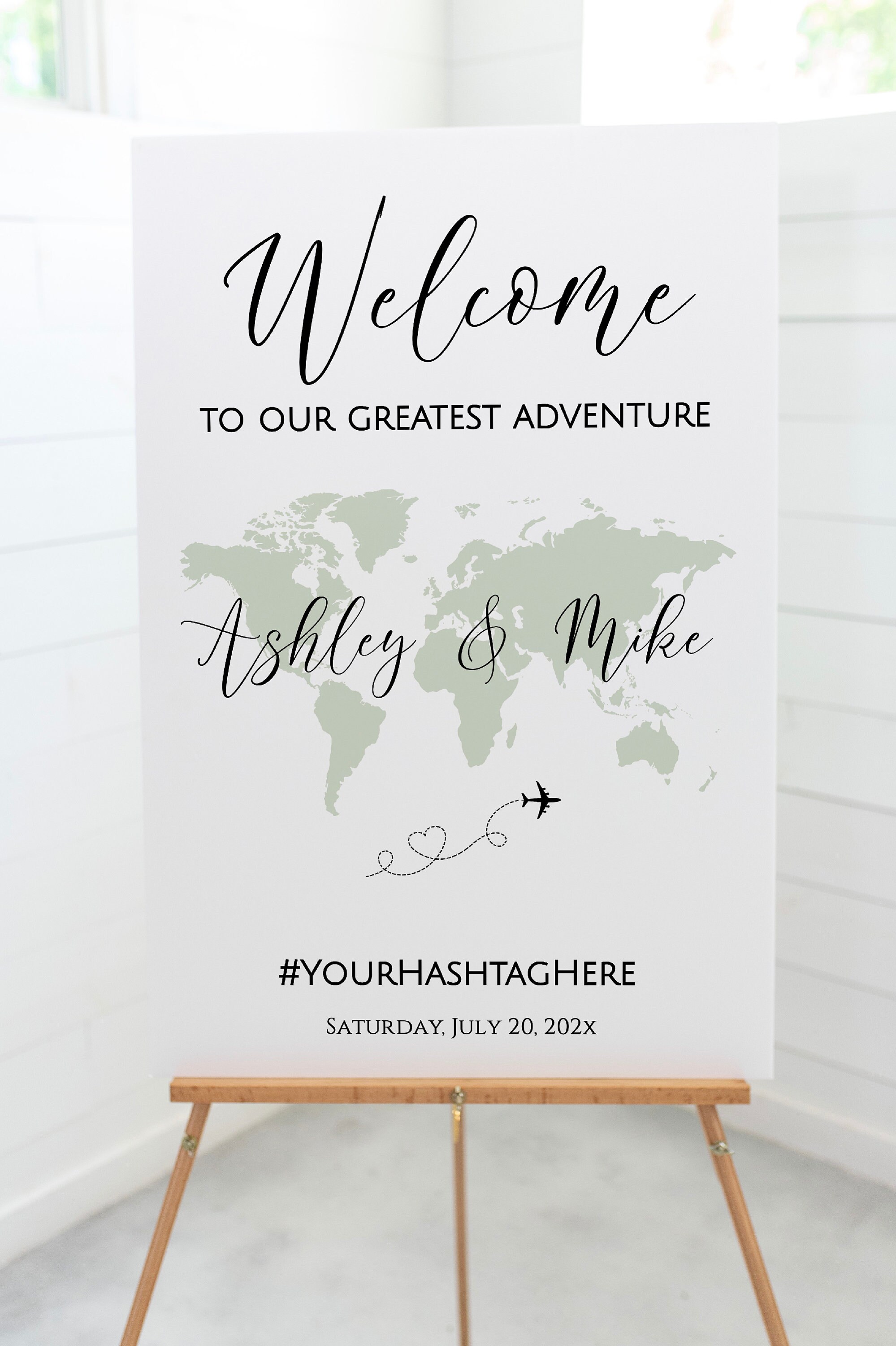 Customizable World Map Welcome Sign Custom Travel Theme - Etsy