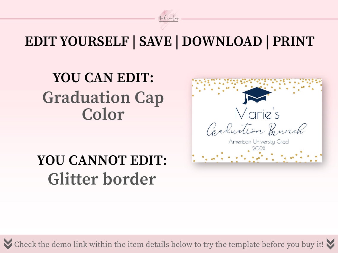 Printable Graduation Placemat Template Editable Graduation - Etsy