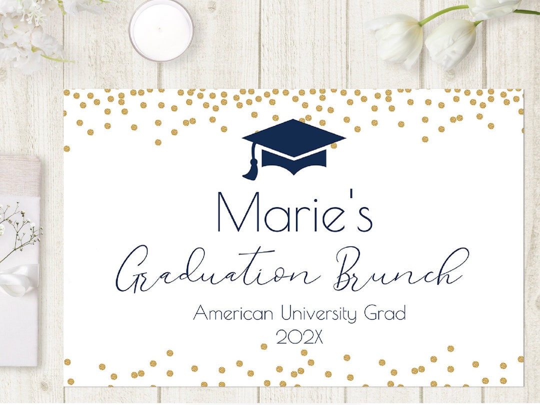 Editable Graduation Placemat Template: Party Decor (17x11in) (digital ...